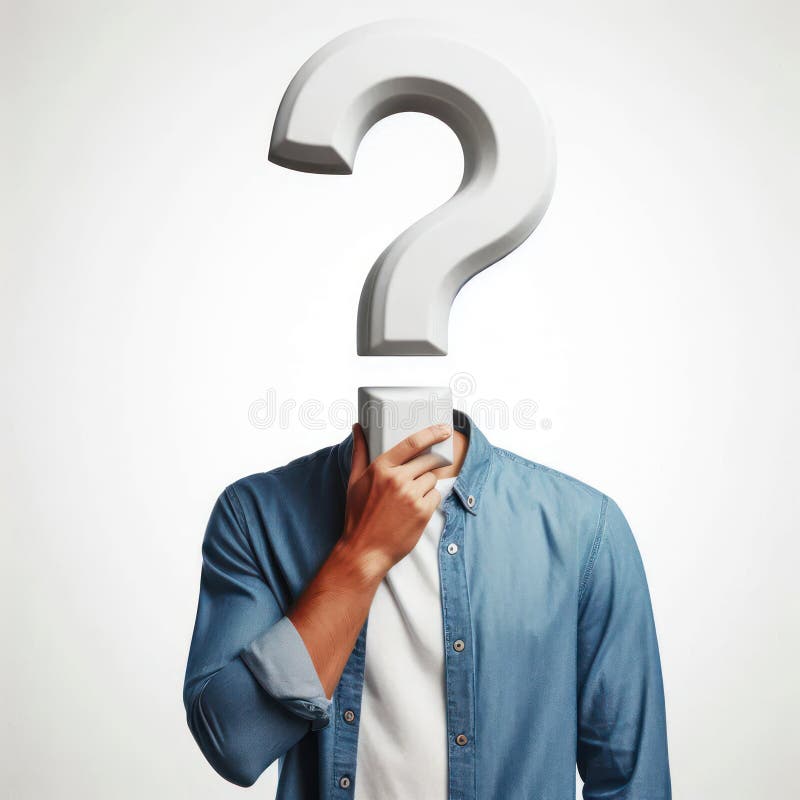 Mysterious Person with Question Mark Head Isolated Stock Image - Image ...