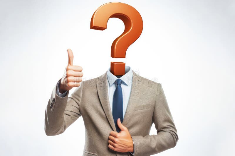 Mysterious Person with Question Mark Head Isolated Stock Image - Image ...