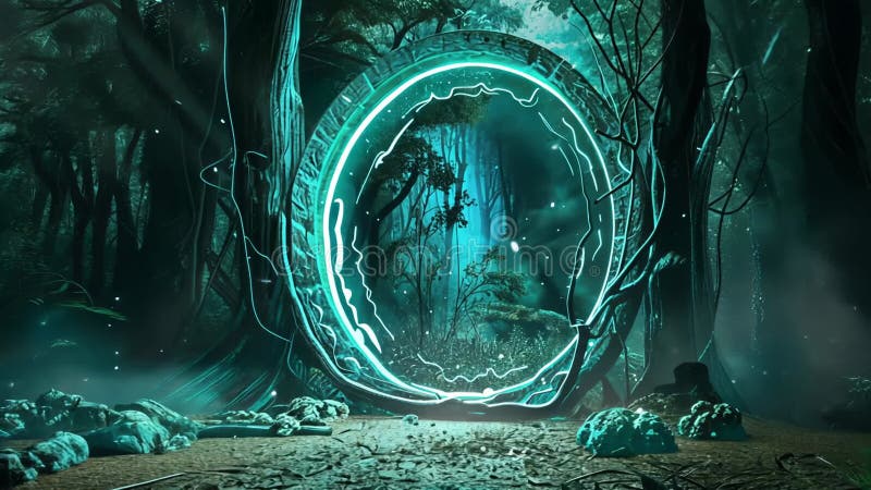 Dark Forest Portal stock video. Video of journey, light - 382255921