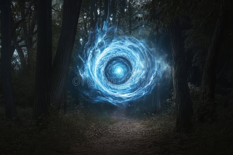 A Mysterious Portal in the Middle of a Quiet Forest, Emitting a ...