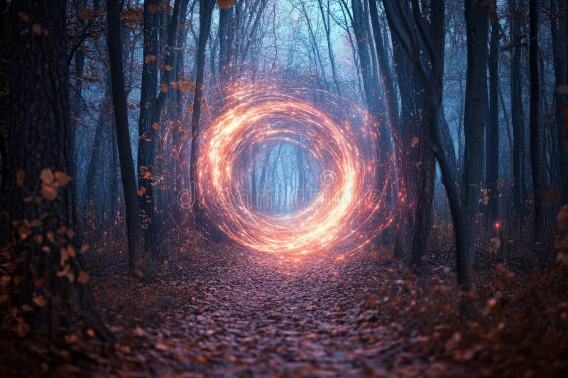 A Mysterious Portal in the Middle of a Quiet Forest, Emitting a ...