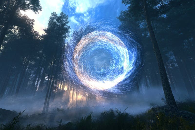 A Mysterious Portal in the Middle of a Quiet Forest, Emitting a ...