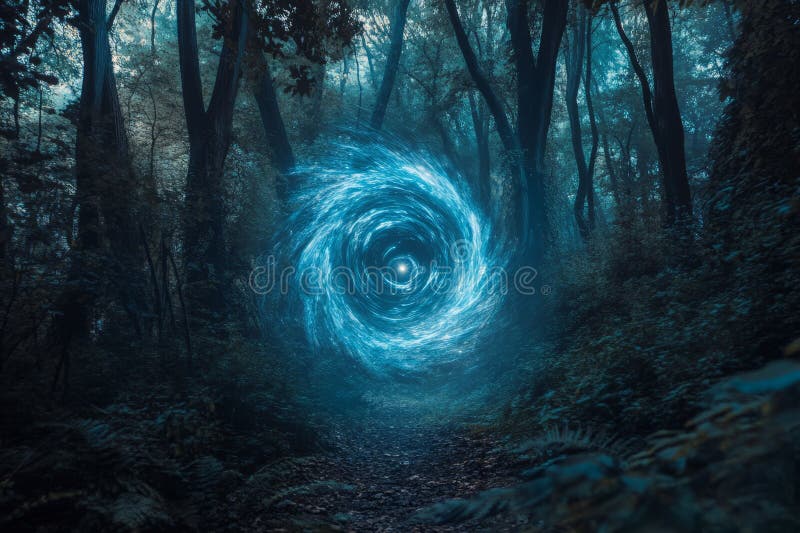 A Mysterious Portal in the Middle of a Quiet Forest, Emitting a ...