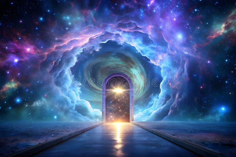 Mysterious Portal Opening in Space Stock Illustration - Illustration of ...