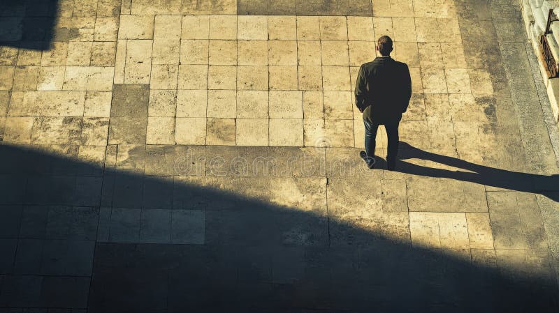 Mysterious Portrait Featuring a Long Shadow Stock Image - Image of ...