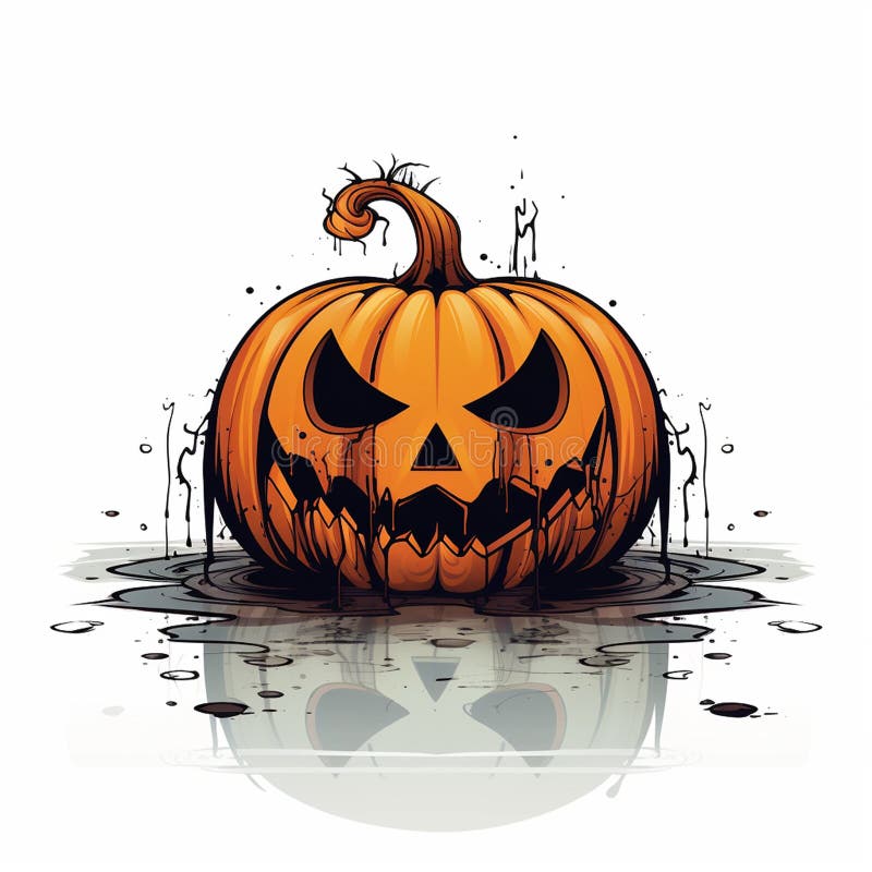 Mysterious Pumpkin Illustration Stock Illustration - Illustration of ...