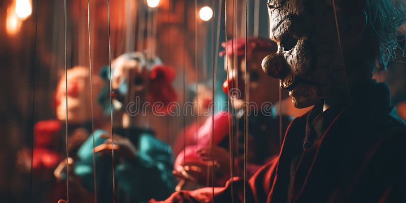 Mysterious Puppet Show Dark and Enchanting Carnival Scene Stock Photo ...