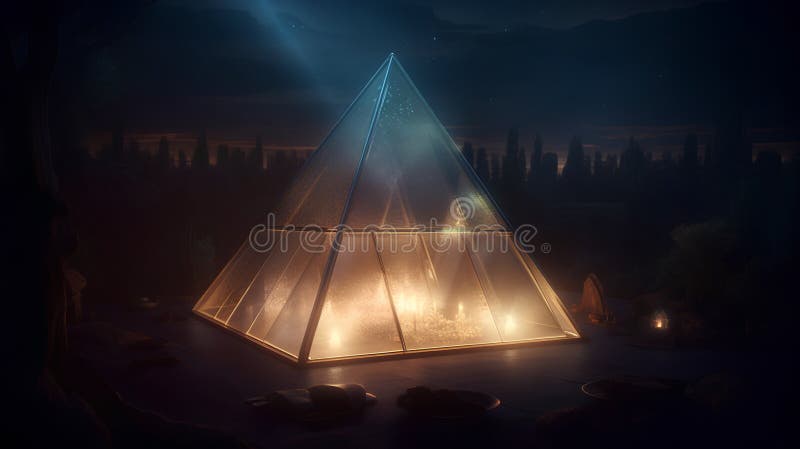 Mysterious Pyramid Illustration in Mystical Landscape of Ancient ...