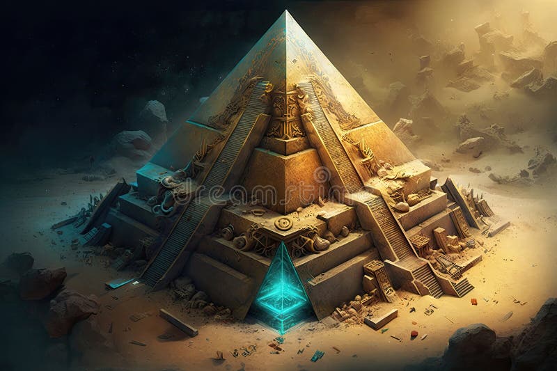 Mysterious Pyramid with Hidden Treasures. Generative AI Stock ...
