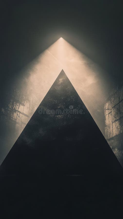 Mysterious Pyramid Illuminated by Dramatic Light in Dark Atmospheric ...