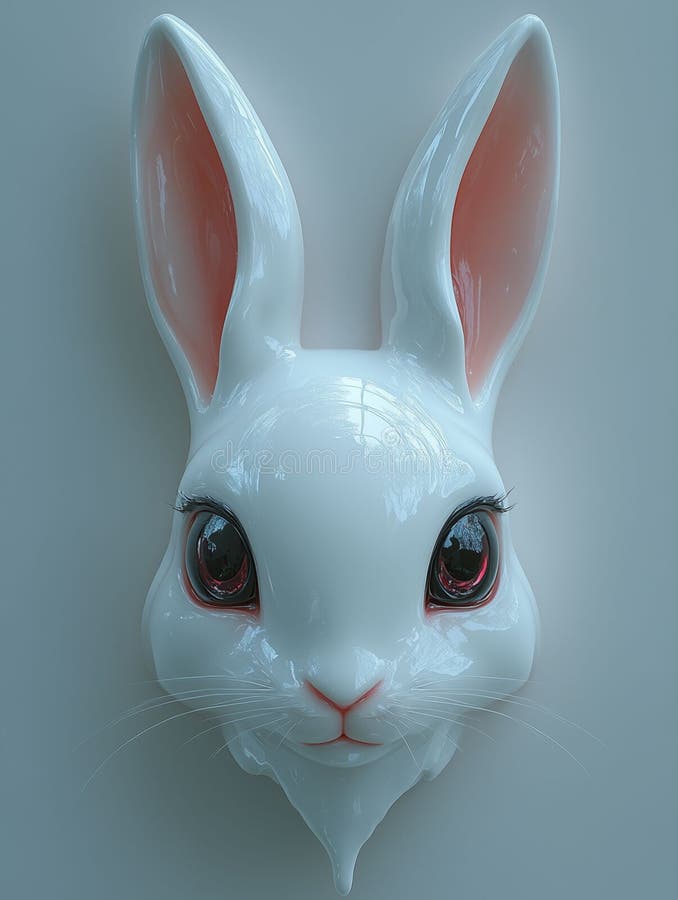 Mysterious Rabbit with Reflective Eyes Stock Illustration ...