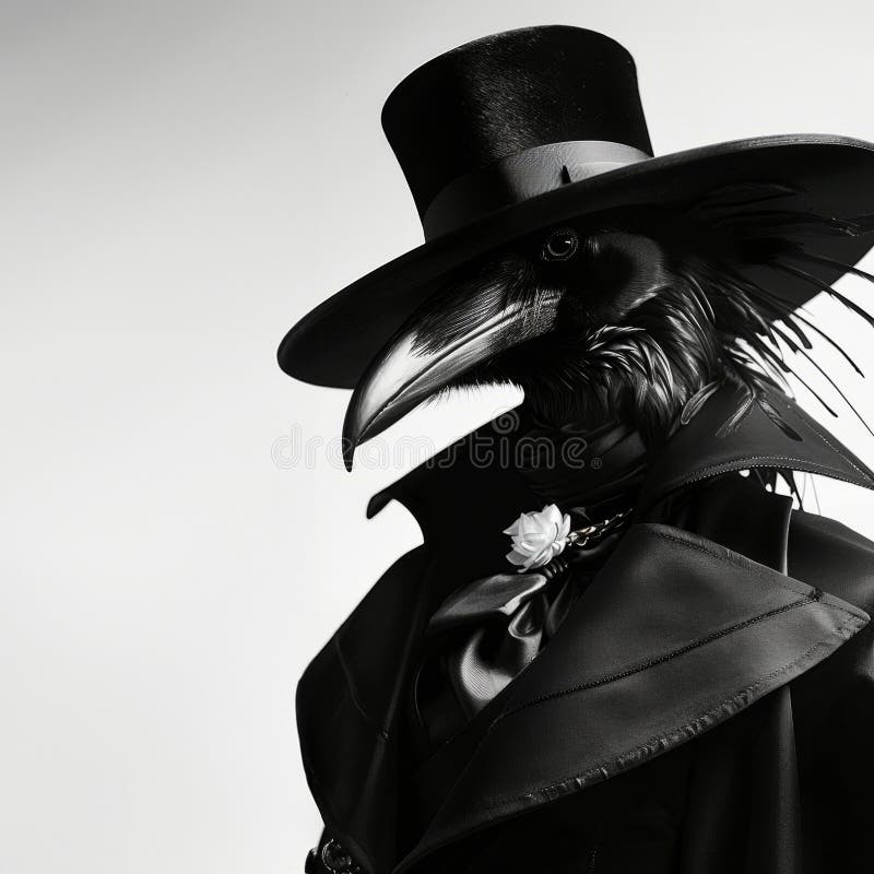 Mysterious Raven-Headed Figure in Elegant Attire Stock Photo - Image of ...