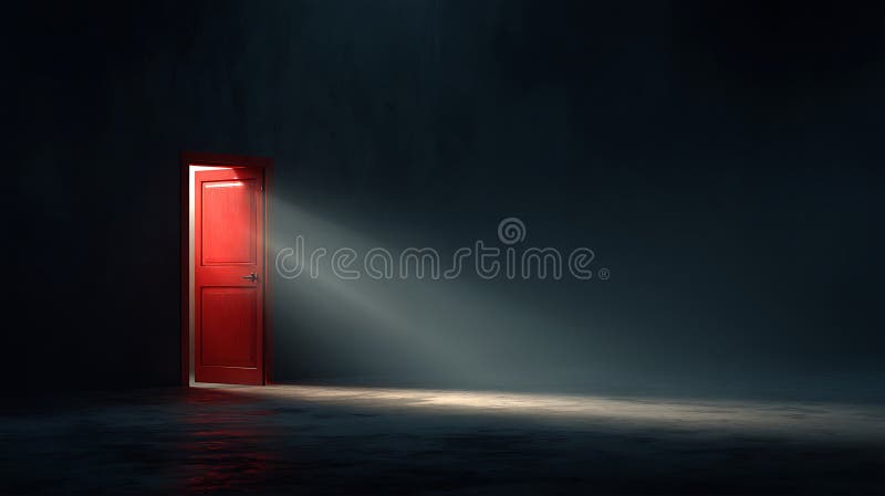 Mysterious Red Door a Path To the Unknown Stock Illustration ...