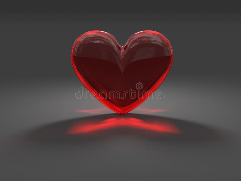 Mysterious Red Heart with Caustic Effect Stock Illustration ...