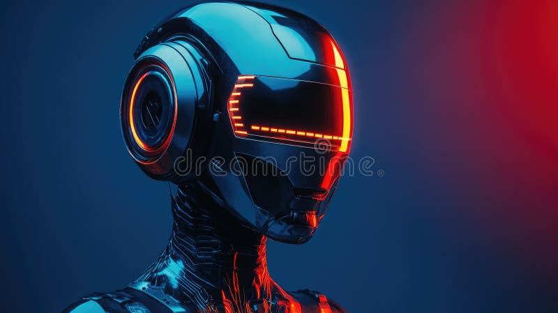 Mysterious Robot Hacker: Captivating Cyberpunk Portrait with Futuristic ...