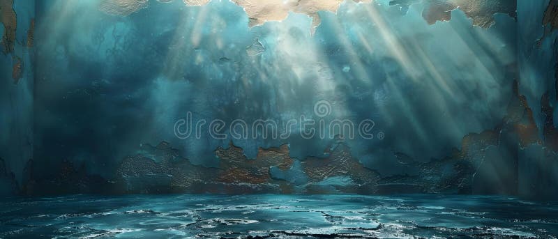 Mysterious Shadows Cast by Floodlight on Post-apocalyptic Navy Backdrop ...