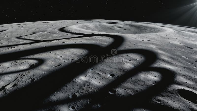 Mysterious Shadows Dancing on a Shadow on the Moon Stock Photo - Image ...