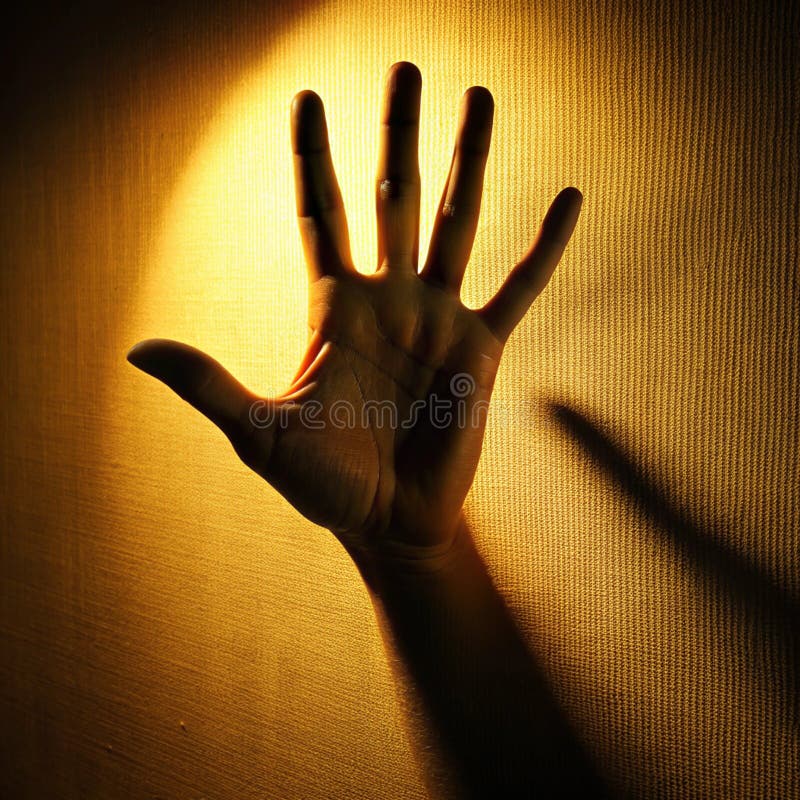 Mysterious Shadowy Silhouette of a Hand Stock Illustration ...