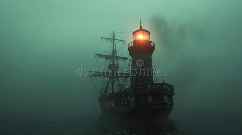 A Mysterious Ship with a Lighthouse Structure on Its Deck Sails through ...
