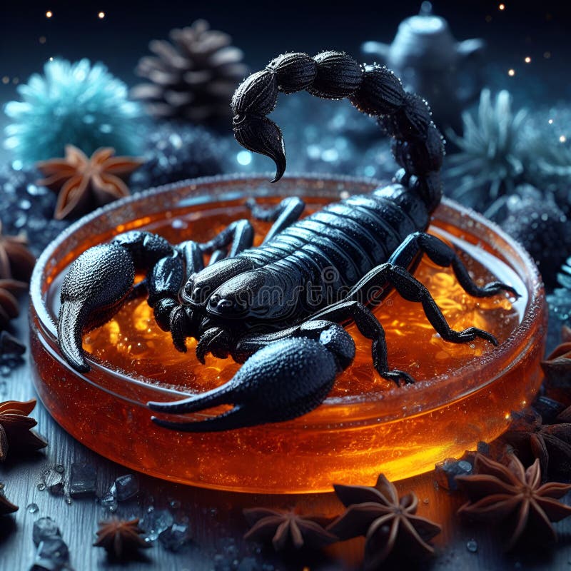 Mysterious Black Scorpion: Silent Hunter. Stock Illustration ...