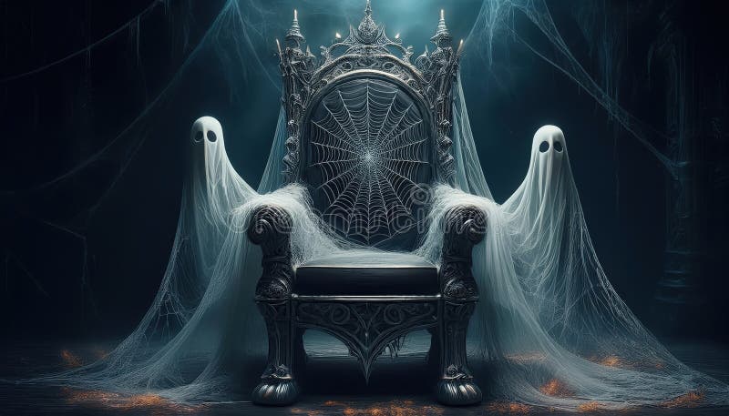 Mysterious Spirits Guarding a Gothic Throne Stock Photo - Image of ...