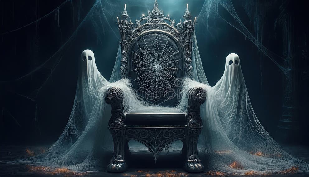 Mysterious Spirits Guarding a Gothic Throne Stock Photo - Image of ...