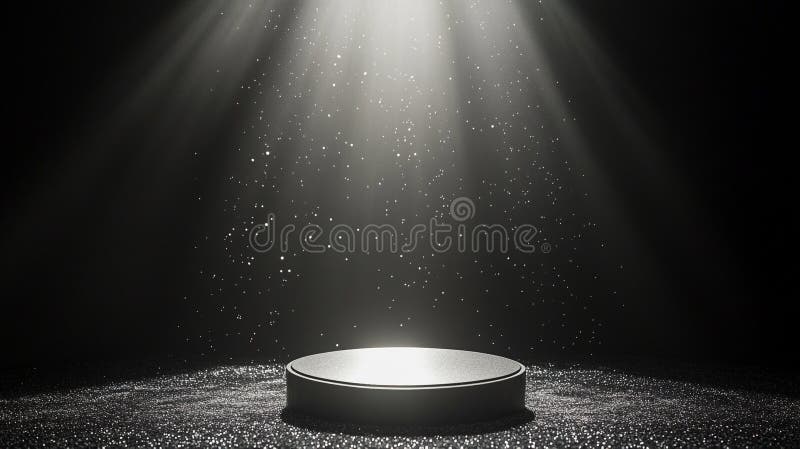 Mysterious Stage with Dramatic Lighting and Falling Particles in a Dark ...