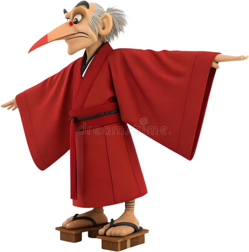 Mysterious Traditional Japanese Tengu Ghost with a Fierce Expression ... Mysterious Traditional Japanese Tengu Ghost with a Fierce Expression ...
