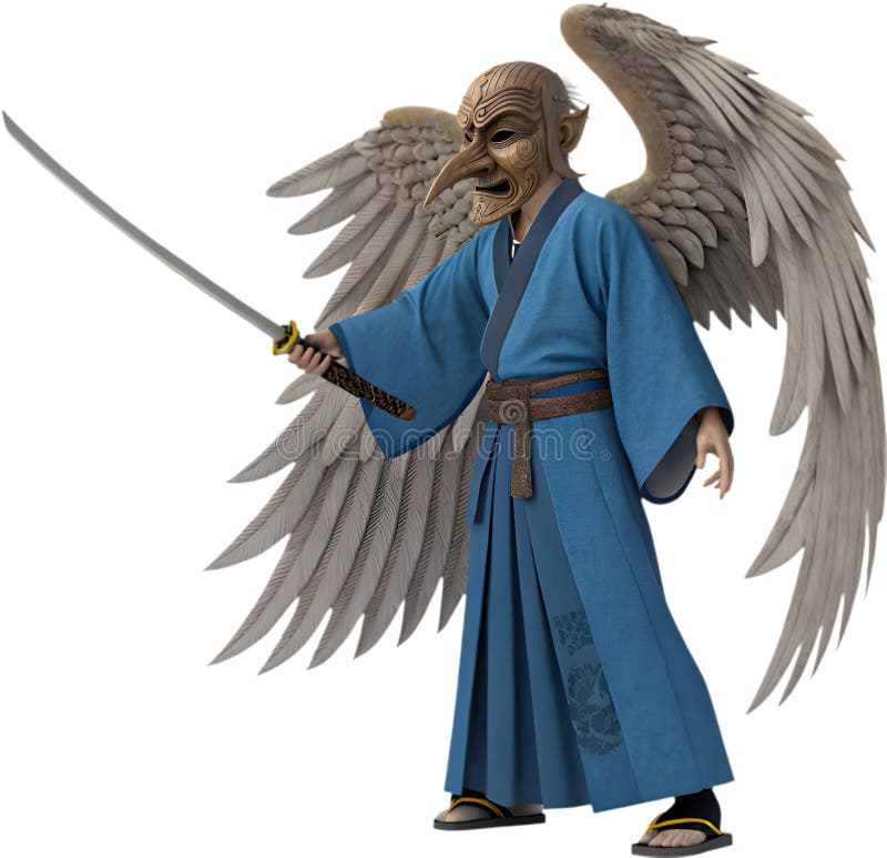 Mysterious Traditional Japanese Tengu Ghost with a Fierce Expression ... Mysterious Traditional Japanese Tengu Ghost with a Fierce Expression ...