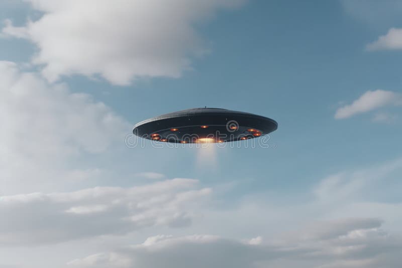 Mysterious UFO Sighting in Daylight Sky Stock Image - Image of hover ...