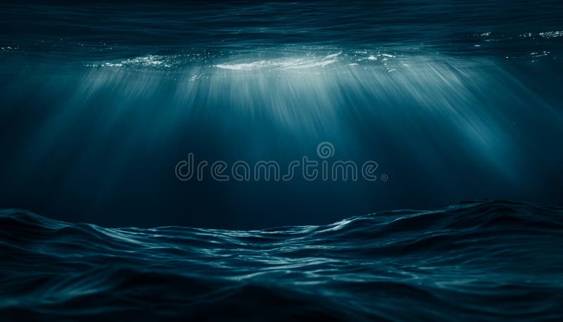 Mysterious Underwater Light Rays in Ocean Stock Photo - Image of nature ...