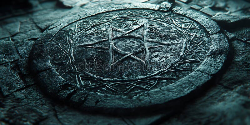 Mysterious Underwater Stone Inscription Stock Illustration ...