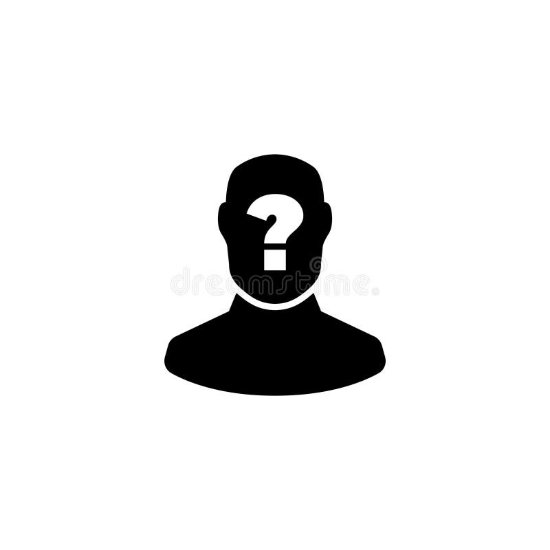 Mysterious User Icon with a Question Mark Silhouette Stock Vector ...