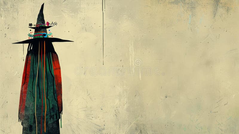 Mysterious Witch with Colorful Attire in Abstract Setting Stock Image ...