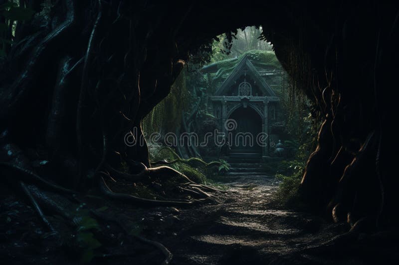 Mysterious Witchs Lair Entrance Entrance To a Stock Photo - Image of ...