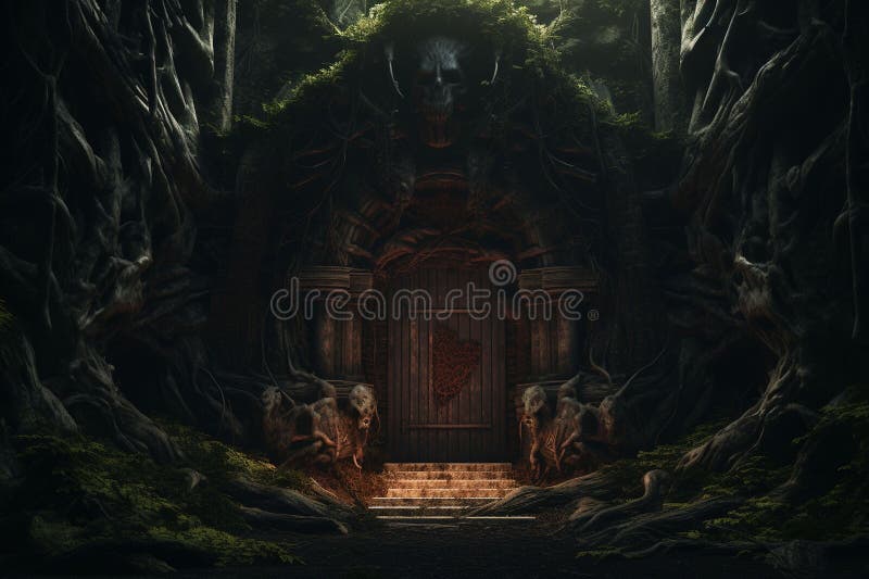 Mysterious Witchs Lair Entrance Entrance To a Stock Illustration ...