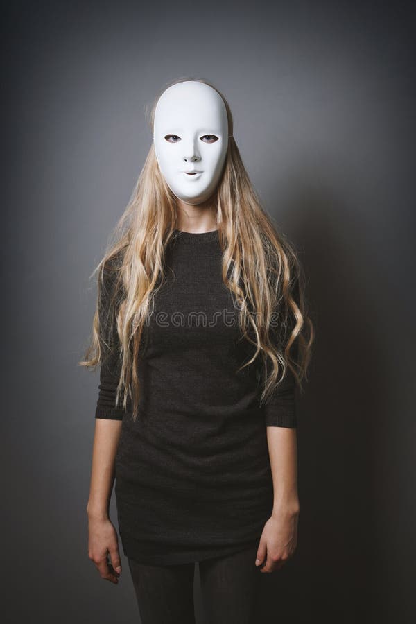 Girl Hiding Face With Mask