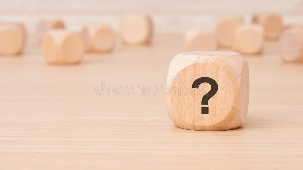 A Mysterious Wooden Rectangle with a Question Mark Engraved on it Stock ...