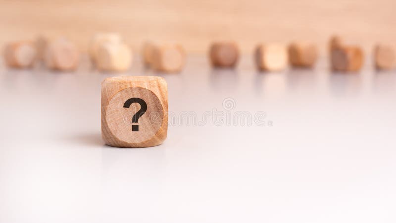 A Mysterious Wooden Rectangle with a Question Mark Engraved on it Stock ...