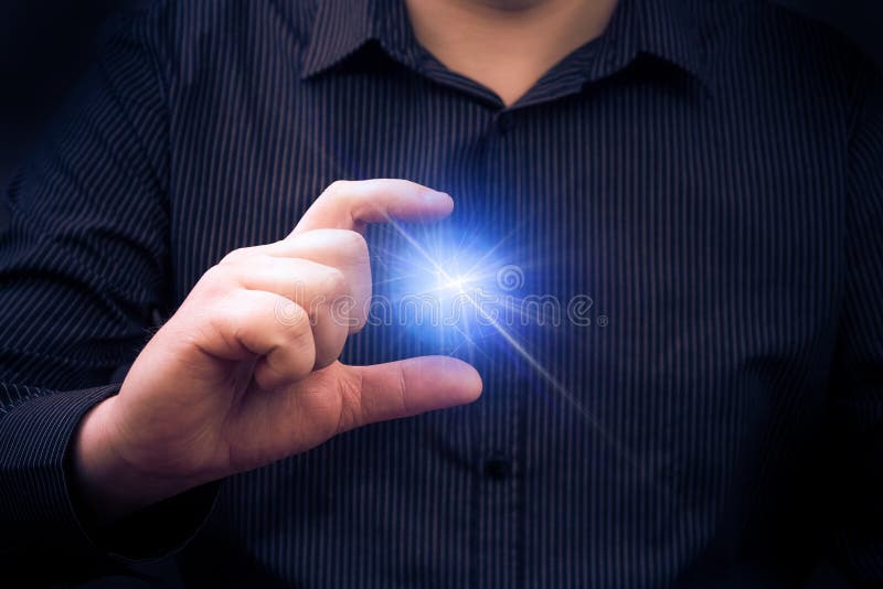 Mysteriously Emitting Power Hand Man Stock Photo - Image of hope, sign ...