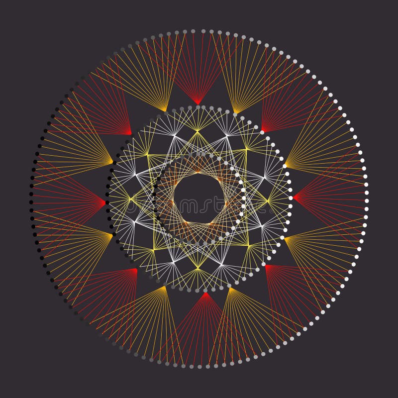 Mystery Art Star String Art Line Stock Illustration - Illustration of ...