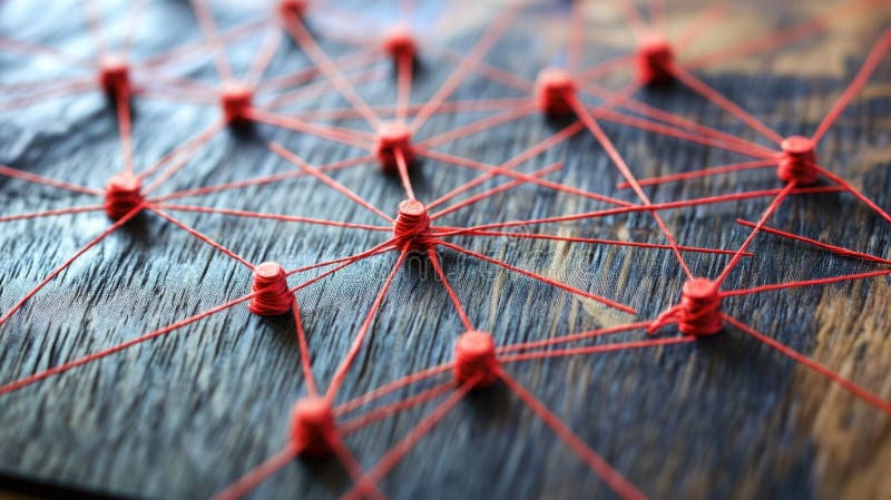 Mystery Board with Red String Connections Stock Image - Image of ...