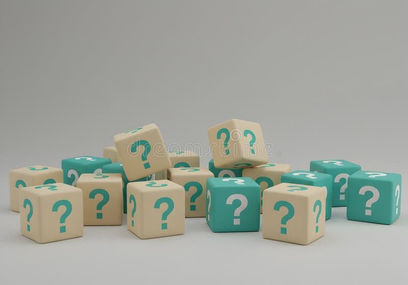 Mystery Box Cubes with Question Marks Concept of Unknown Surprise Gift ...