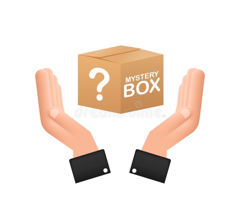 Mystery Box with Hands. Packaging for Concept Design. Surprise Present ...