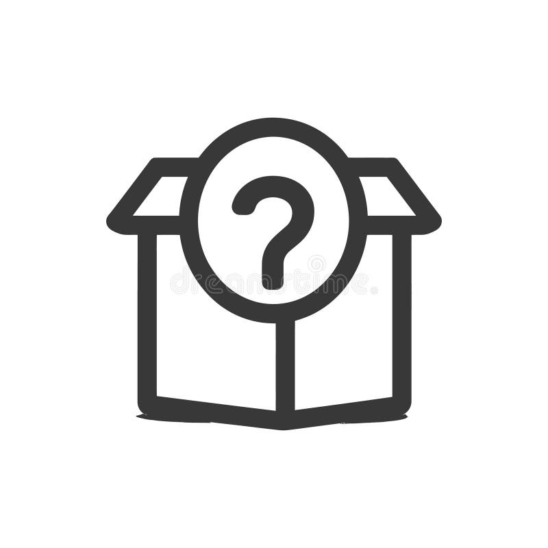 Mysterious Package, Unopened Gift Box with Question Mark Icon, Intrigue ...