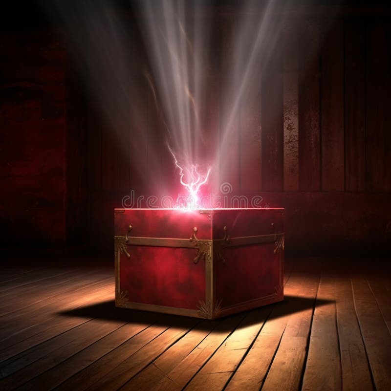 Mystery Box with Light Emanating, Mysterious Background Stock ...