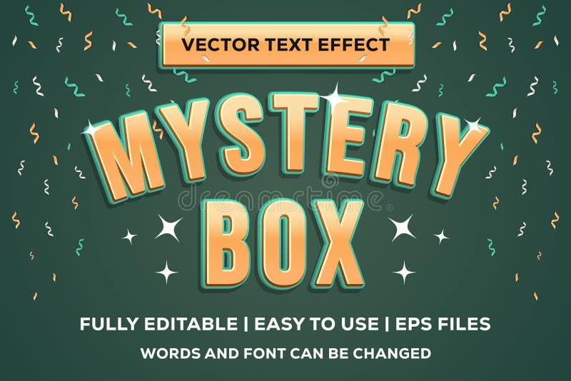 Mystery Box Vector Text Effect Fully Editable Stock Vector ...