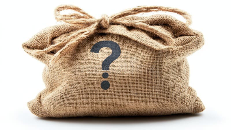 A Mystery Burlap Sack with a Question Mark, Evoking Curiosity about Its ...