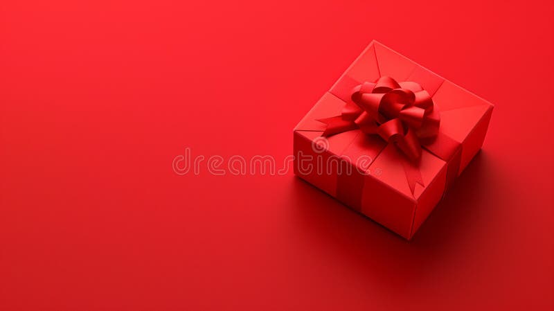 Mystery Gift Box with Ribbon on Solid Bold Background. Isometric View ...