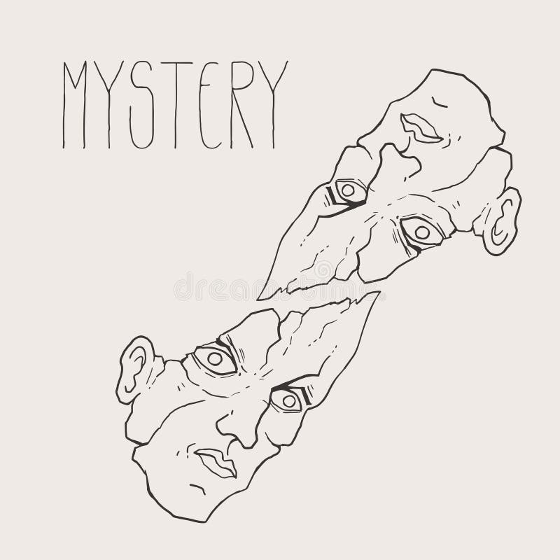 Mystery heads illustration stock vector. Illustration of face - 290279261